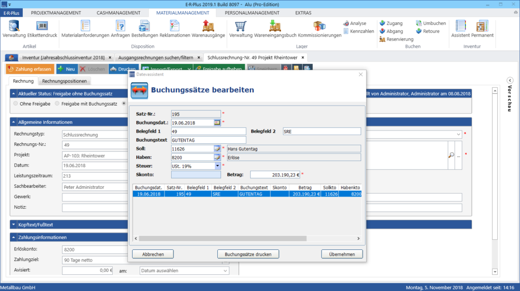 Fibu Vorbereitung – Software für die Betriebs- und Produktionssteuerung