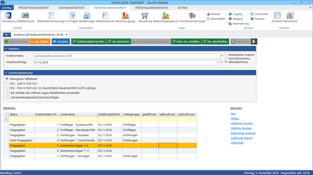 Inventur – Software für die Betriebs- und Produktionssteuerung